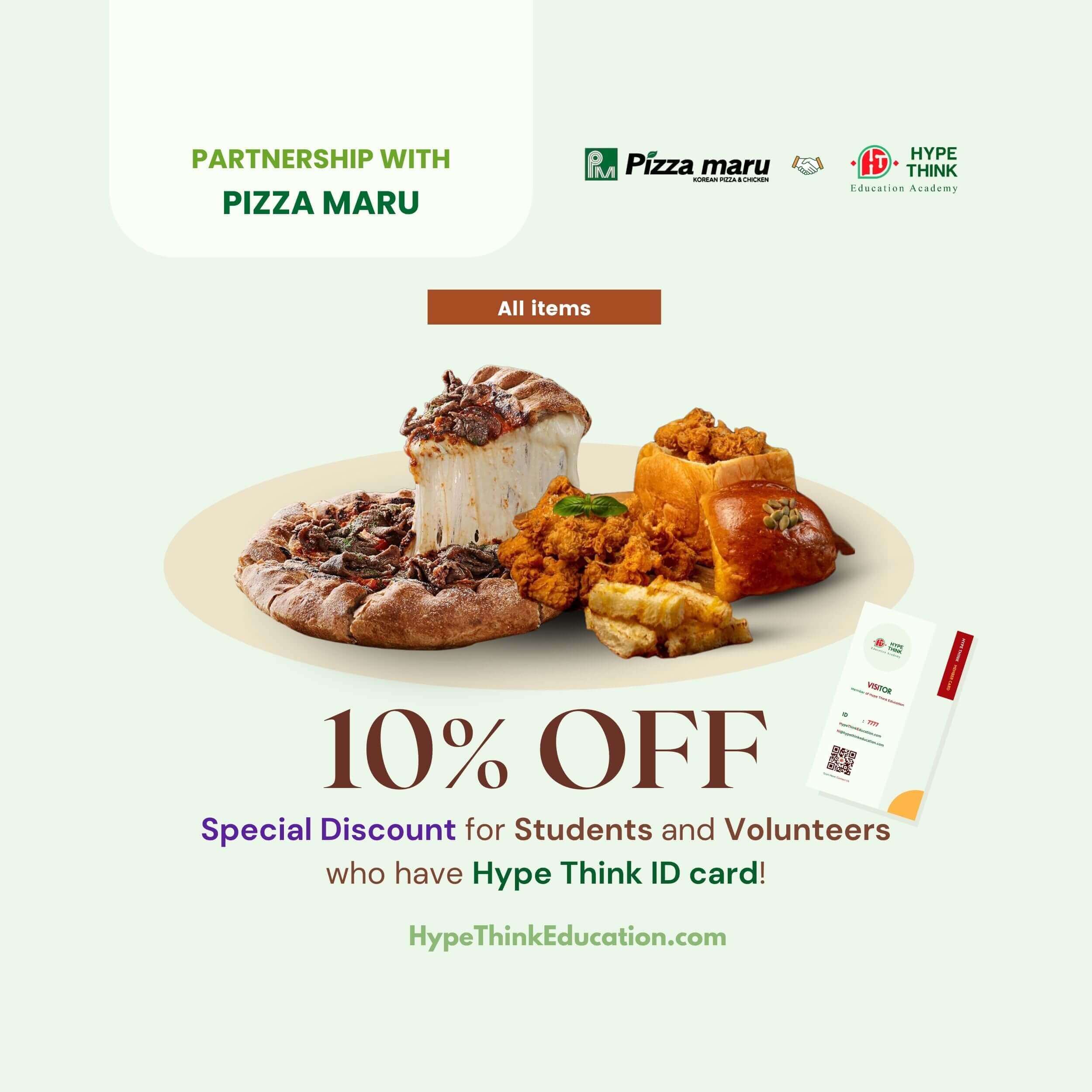 10% OFF Special Discount for Students and Team Members Pizza Maru ...