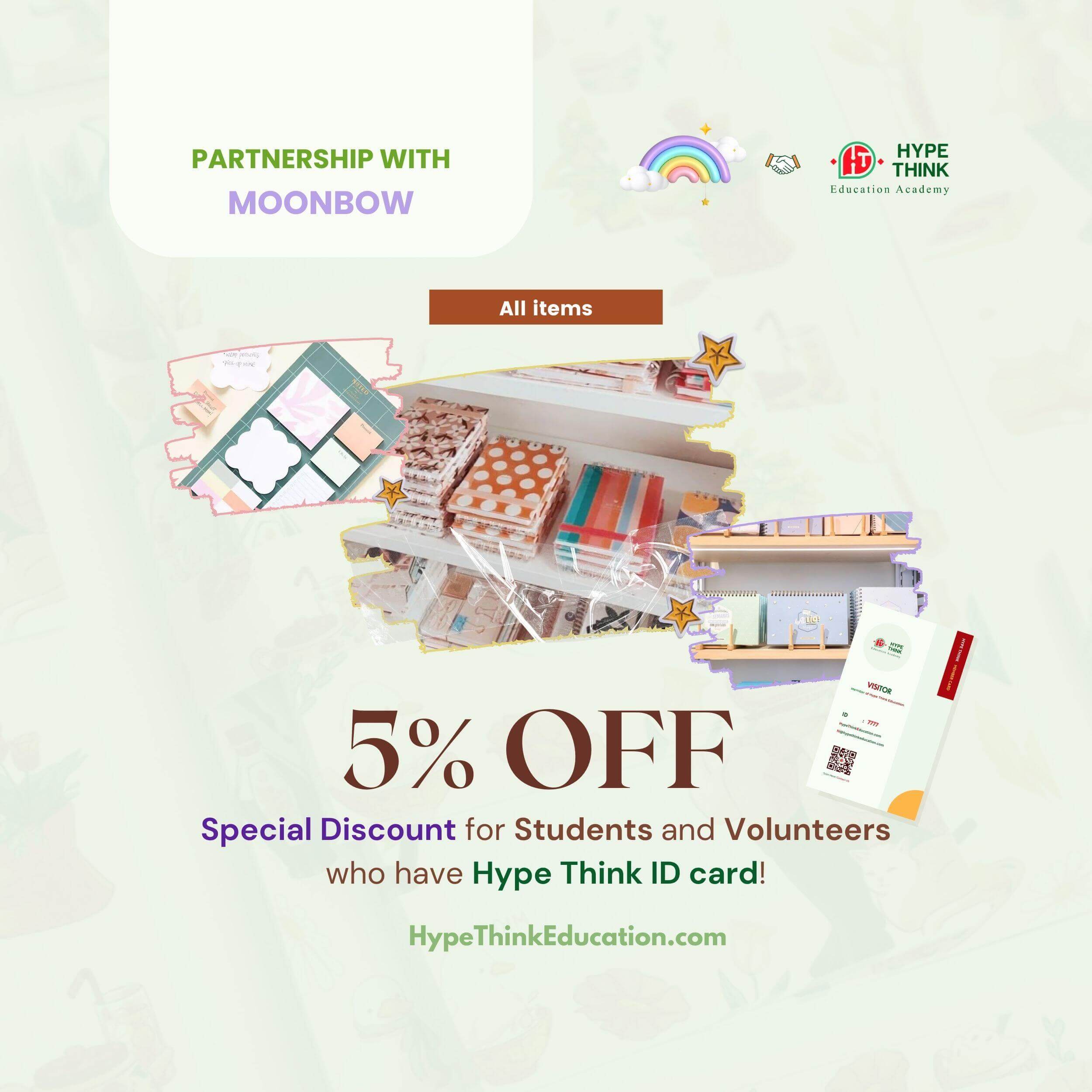 5% OFF Special Discount for Students and Team Members MOONBOW - Hype ...